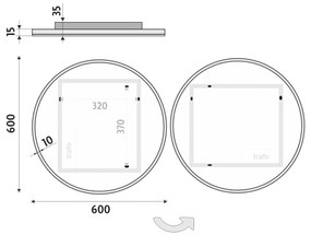 Nimco Kulaté LED zrcadlo pr. 600 - ZP 26000R