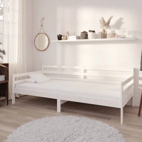 Válenda s matrací 90 x 200 cm bílá masivní borové dřevo 3083585
