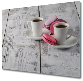 Skleněná krájecí deska Káva a sušenky 60x52 cm
