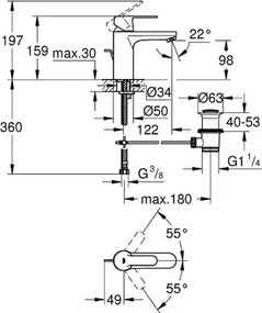 Grohe Get - Umyvadlová baterie s výpustí chrom
