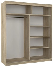 Šatní skříň s posuvnými dveřmi Viki - 180 cm Barva: Černá