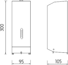 Nimco Zásobník na dezinfekční gel nebo tekuté mýdlo - HPMC 27031-M-90, černý mat