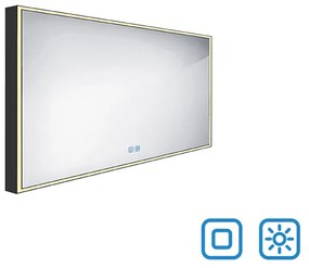 Nimco Černé LED zrcadlo 1200x700 se dvěma dotykovými senzory - ZPC 13006VX-90