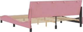 Rám postele bez matrace Hanko růžový 180x200 cm samet 3207866