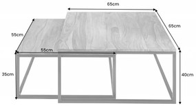 2 dílný set přírodních konferenčních stolků Elements