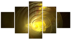 Obraz žluté abstraktní spirály (125x70 cm)
