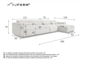 Krémová rohová pohovka (pravý roh) Flex Felix – Miuform