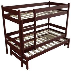 Vomaks Patrová postel s výsuvnou přistýlkou PPV 013 Rozměr: 90 x 200 cm, Barva: barva šedá, Prostor mezi lůžky: 80 cm