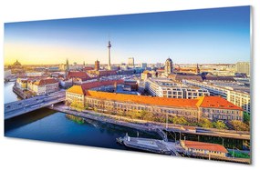 akrylový obraz Berlín říční mosty 140x70 cm