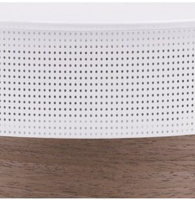 Stropní svítidlo Wood, 1x hnědá ořechová dýha/bílé plastové stínítko, (bílé plexisklo), (fi 50cm)