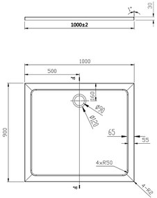 Olsen Spa Venets 100 x 90 x 3 cm VANKOBD9010 sprchová vanička