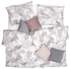 SCANquilt povlečení SATÉN PLUS listy pastelová 140 x 200/70 x 90 cm