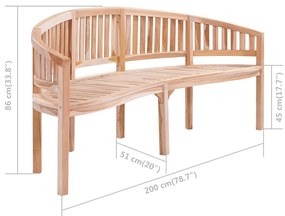 vidaXL Marketos Lavice banana 200 cm masivní teakové dřevo