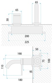 Rea Clif, umyvadlová podomítková baterie, broušená ocel, REA-B5840
