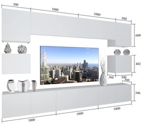 Obývací stěna Belini Premium Full Version  černý lesk + LED osvětlení Nexum 47