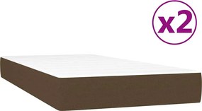Box spring postel s matrací tmavě hnědá 200x200 cm textil 3144549