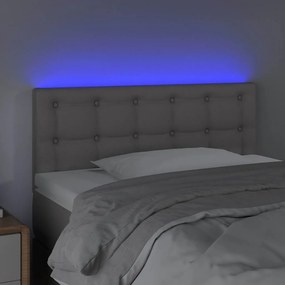 Čelo postele s LED šedé 80 x 5 x 78/88 cm umělá kůže 3121688