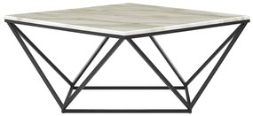 Konferenční stolek s mramorovým efektem béžový/černý MALIBU Beliani