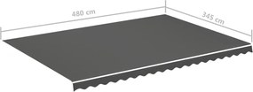 vidaXL Náhradní plachta na markýzu 5 x 3,5 m [311952] Barva: antracitová