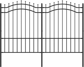 Zahradní plot Woerden s kopím nahoře černý 240 x 150 cm ocelový 151082
