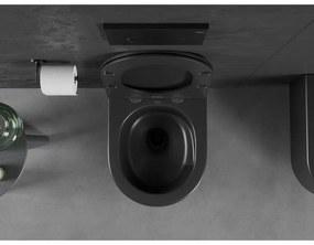 Mexen Sofia, závěsná WC mísa 490x360x355 mm, Rimless Tornádo, černá matná, 3354XX85T
