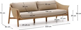Béžová/v přírodní barvě čalouněná zahradní pohovka Galea – Kave Home