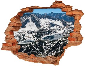 Wallmuralia Díra 3D ve zdi nálepka Jezero v Tatrách 90x70 cm