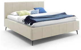 Čalouněná postel zallino s úložným prostorem 160 x 200 béžová MUZZA