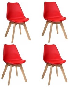 LuxuryForm Jídelní židle  Bali - červená - SET 4 ks