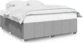 Rám postele bez matrace světle šedý 200 x 200 cm textil 3284860