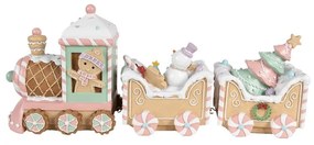 Barevný vánoční perníkový vláček Gingerbread Train Pastello - 45*12*19 cm
