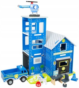 4iQ Dětská dřevěná policejní stanice s figurkami