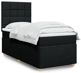 Box spring postel s matrací černá 100 x 200 cm textil 3291193
