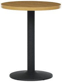 Jídelní stůl, 60 x 60 x 75 cm, MDF, 3D dekor divoký dub, kov, černý lak