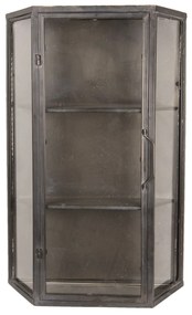 Nástěnná kovová černá skříň / vitrína - 49*19*75 cm