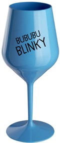 BUBUBUBLINKY - modrá nerozbitná sklenice na víno 470 ml
