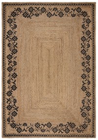 Flair Rugs koberce Kusový koberec Printed Jute Maisie Natural/Black Rozměry koberců: 160x230