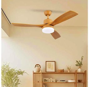 ZEVENTI - LED Stropní ventilátor MARE LED/24W/230V Wi-Fi Tuya dub + DO ZEV013