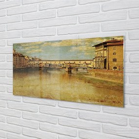 Obraz na skle Italy River Mosty budovy 100x50 cm