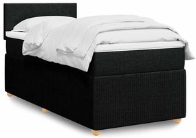 Box spring postel s matrací černá 90x200 cm textil 3287334