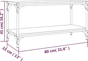 vidaXL TV skříňka 80 x 33 x 41 cm kompozitní dřevo a ocel [819332] Barva: hnědý dub