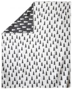 Fine Little Day Bavlněná deka Gran Black/white 140x180 cm, černá barva, textil
