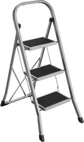 3-stupňový stupínek, skládací žebřík, šedý-černý