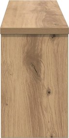 věšák, nástěnný, 4 poličky, háčky, kompozitní dřevo, 26x75x16 cm, dub artisan, Dekorino TK20260021