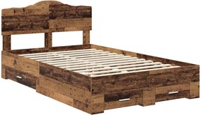 Rám postele s čelo Staré dřevo 120 x 190 cm Kompozitní dřevo 3413227