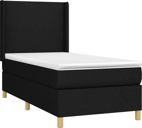 Box spring postel s matrací černá 90x200 cm textil 3131803