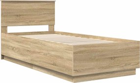 Rám postele s čelo Dub sonoma 90 x 190 cm Kompozitní dřevo 3408203