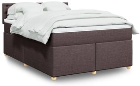 Box spring postel s matrací tmavě hnědá 140x200 cm textil 3289020