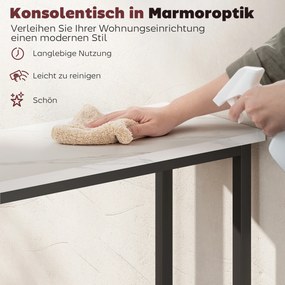 HOMCOM Konzolový stolek do předsíně s nastavitelnými nožičkami, ochranou proti převrácení 75 x 24 x 76 cm pro malý prostor, černý