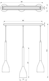 Lustr na lanku ISTAPPAR 3xE27/60W/230V černá